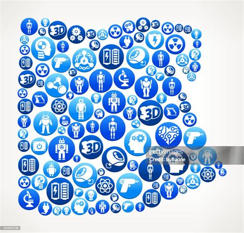 Egypt Robots And Robotics Vector Button Pattern High Res Vector Graphic