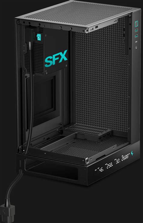 Deepcool Ch170 Digital Black Mini Itx Vertical Case Grey Pc