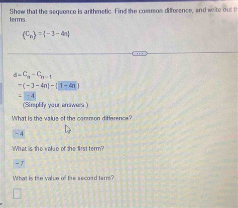 Solved Show That The Sequence Is Arithmetic Find The Common