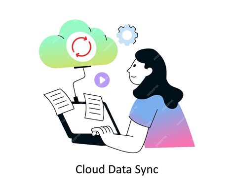 Premium Vector Cloud Data Sync Gradient Flat Style Design Vector
