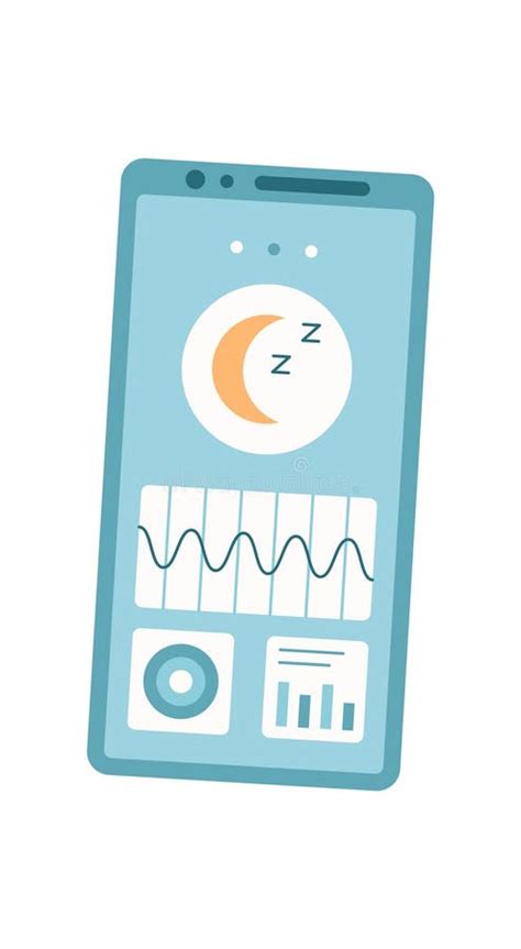 Smartphone Sleep Tracking App In Digital Style Stock Illustration Illustration Of Sleep