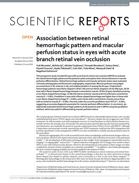 Pdf Association Between Retinal Hemorrhagic Pattern And Macular