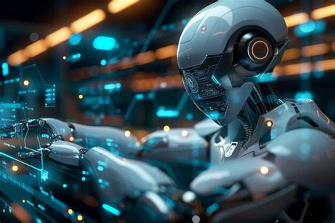 premium photo futuristic robot with advanced technology interface