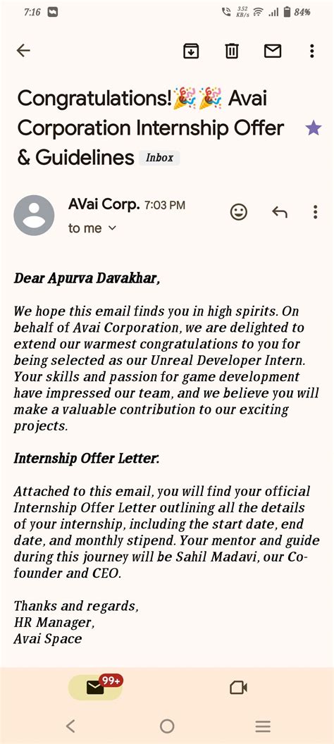 Apurva Davakhar On Linkedin Internship Newbeginnings Careermilestone Avaispace Gratitude
