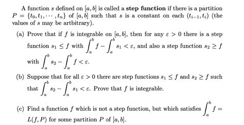 Solved A Function S Defined On A B Is Called A Step Chegg Com