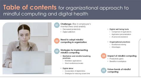 Table Of Contents Organizational Approach To Mindful Computing And Digital Health Ppt Slide