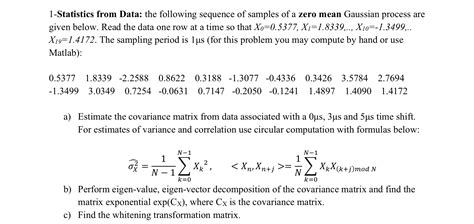 Solved Statistics From Data The Following Sequence Of Chegg Com