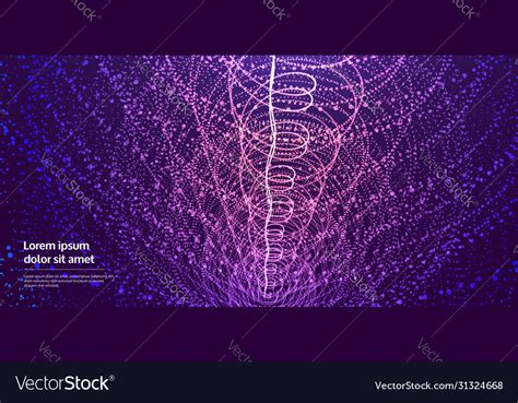 Array With Dynamic Particles Swirl Connected Vector Image