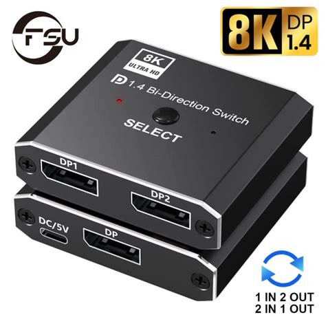 Fsu DisplayPort 1 4 Switch 8 K DisplayPort Bi Direction Splitter Switcher DisplayPort KVM 1X2