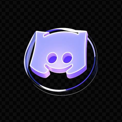 Discord Logo With 3d Render Etched Glass Material Pulsating Glow Purple And White Color Scheme