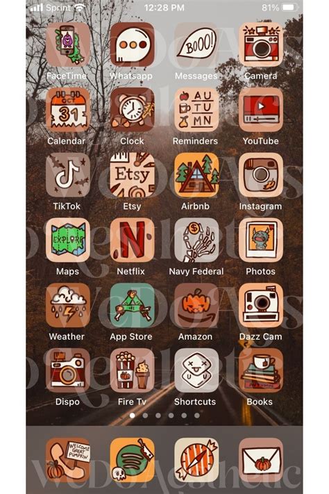 Fall Halloween Ios 14 App Icons Aesthetic Bundle App Icons Widgets Bundle Hand Drawn Artofit