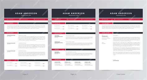 Современное резюме или резюме и шаблон сопроводительного письма Премиум векторы