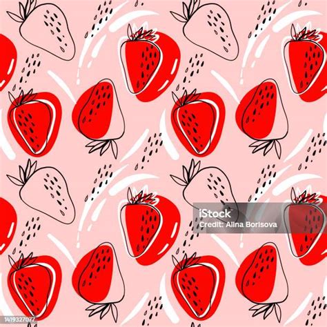 벡터 덤불 패턴 신선한 딸기 어린이 그림 딸기 레모네이드 0명에 대한 스톡 벡터 아트 및 기타 이미지 0명 과일 귀여운 Istock
