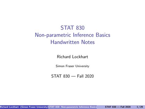 Ppt Stat Non Parametric Inference Basics Handwritten Notes Richard Powerpoint