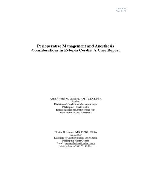 Case Report Ectopia Cordis Pdf Cardiology Heart