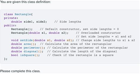 Solved You Are Given This Class Definition Class Rectangle
