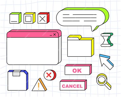 Premium Vector Old User Interface Windows Retro Message Box With Buttons Vaporwave And