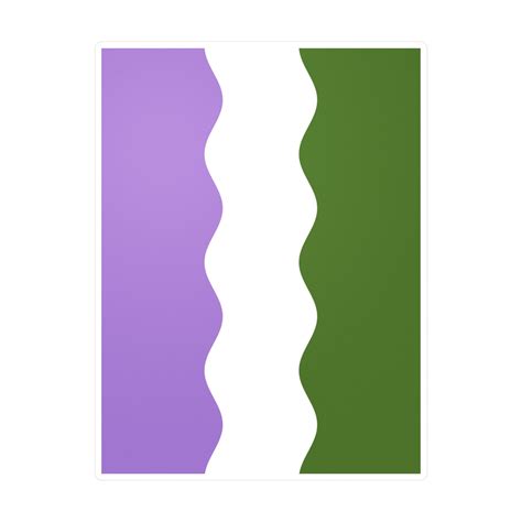 Genderqueer Flag Ripple Decal Wavey Pride Sticker 3 X 4 Kiss Cut
