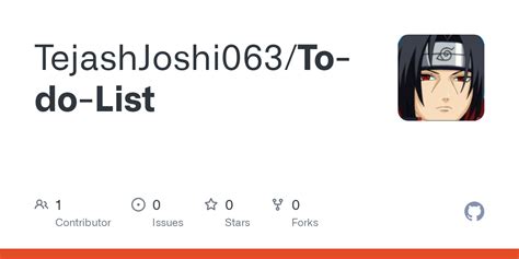Github Tejashjoshi063to Do List