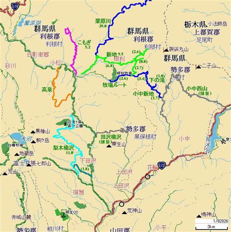 袈裟丸赤城エリアの林道地図WoodlamdMap群馬県