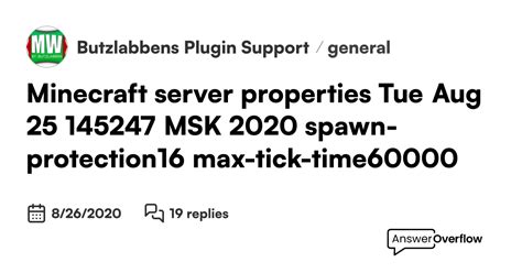 minecraft server properties tue aug 25 14 52 47 msk 2020 spawn