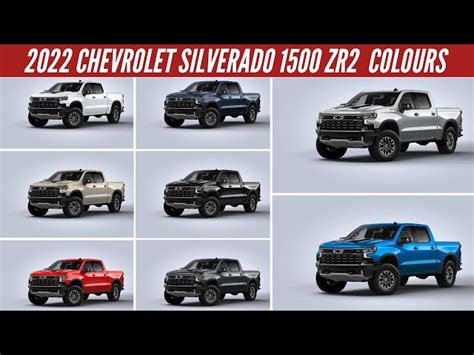 2022 Chevy Silverado Trucks Colors