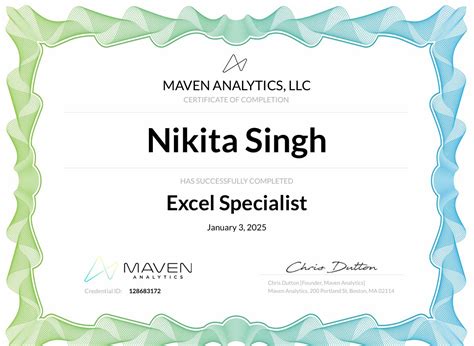 Excelspecialist Mavenanalytics Excelskills Dataanalysis Nikita S