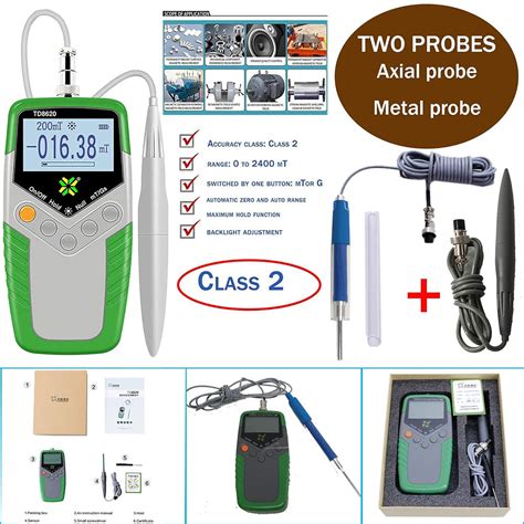Vtsyiqi Axial Probe Tesla Meter High Precision Gaussmeter Fluxmeter Su