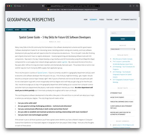 Revisiting The Relevance Of Key Skills For Gis Software Developers In The Current Technological
