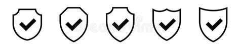 Icon Shield Line Check Mark Stock Vector Illustration Of Secure Guard 298074133