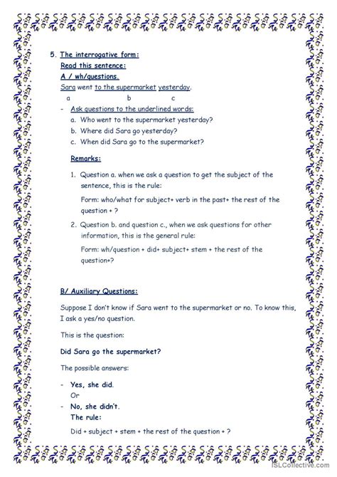 The Simple Past Rules And Exercises English ESL Worksheets Pdf Doc