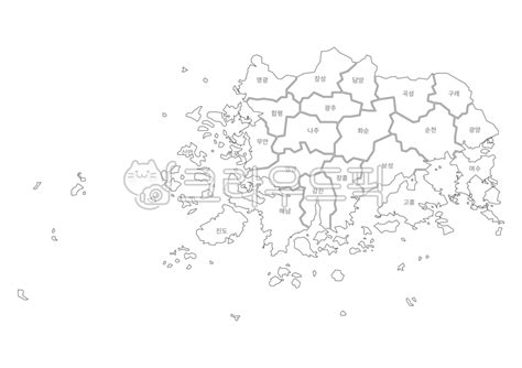 전남지도 한국지도 전라남도지도 전라도지도 전라도 사진이미지일러스트캘리그라피 Tunasalmon작가