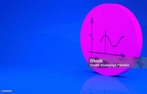 분홍색 그래프 일정 차트 다이어그램 인포 그래픽 파란색 배경에 격리 된 원형 그래프 아이콘 미니멀리즘 개념 3d 일러스트레이션 3d 렌더링 3차원 형태에 대한 스톡 사진 및