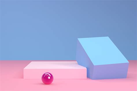 미니 멀 기하학적 추상적인 배경 파스텔 색상 3d 렌더링 트렌드 포스터 일러스트 3차원 형태에 대한 스톡 사진 및 기타 이미지 3차원 형태 Fashion Show