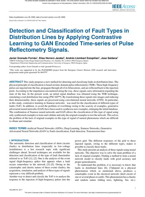 pdf detection and classification of fault types in distribution lines by applying contrastive