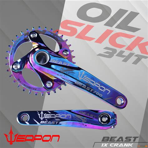Crank Weapon Beast 700 Oil Slick Crank Set With Bb 1x Set Up Stan13