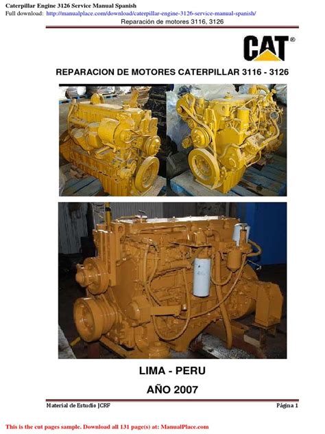 Caterpillar Engine 3126 Service Manual Spanish Pdf Propulsión