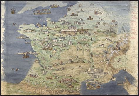 Mapa Icónico Los Castillos De Francia En La época Medieval Jean