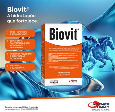 Biovit Sol Inj 500ml Agener União Isophós Produtos Agropecuários A
