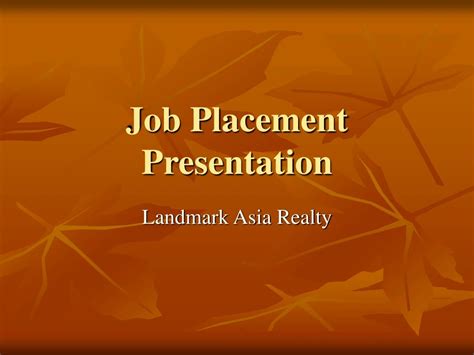 Ppt Landmark Asia Realty Leading Job Placement And Property Presentation Agent In Hong Kong