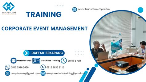 Training Corporate Event Management
