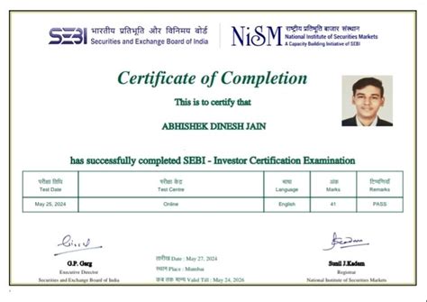 Earned Sebi Investor Certification Abhishek Jain Posted On The Topic Linkedin