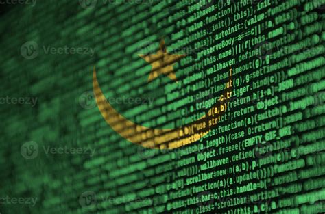 Mauritania Flag Is Depicted On The Screen With The Program Code The