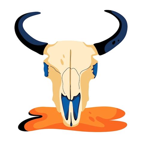 Un Icono Plano Editable Del Cráneo De Vaca Vector Premium