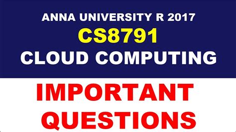 Cs8791 Cloud Computing Important Questions Anna University