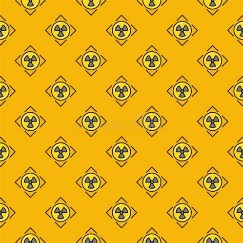 Attention Radiation Warning Vector Colored Seamless Pattern Stock Vector Illustration Of