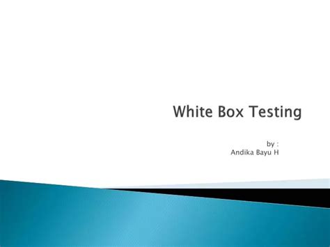 PPT White Box Testing PowerPoint Presentation Free Download ID