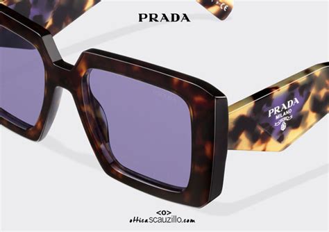 Oversized Square Sunglasses Prada Symbole Spr 23ys Col Purple Havana