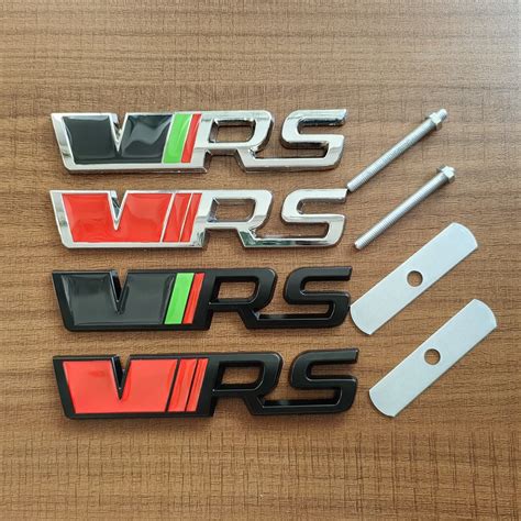 3d Metal Rs Logo Vrs Emblem Car Grill Badge For Skoda Kodiaq Rapid