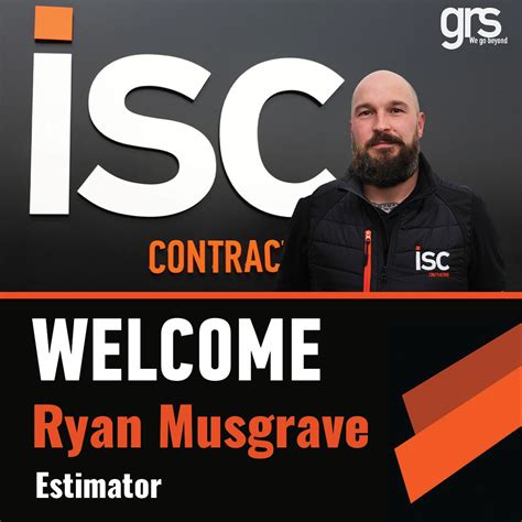 Ryan Musgrave Joins The Isc Team As An Estimator News